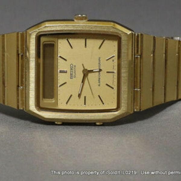 Vintage MENS SEIKO QUARTZ GOLD WATCH Alarm Chronograph H-557-5319 Dual Time | WatchCharts