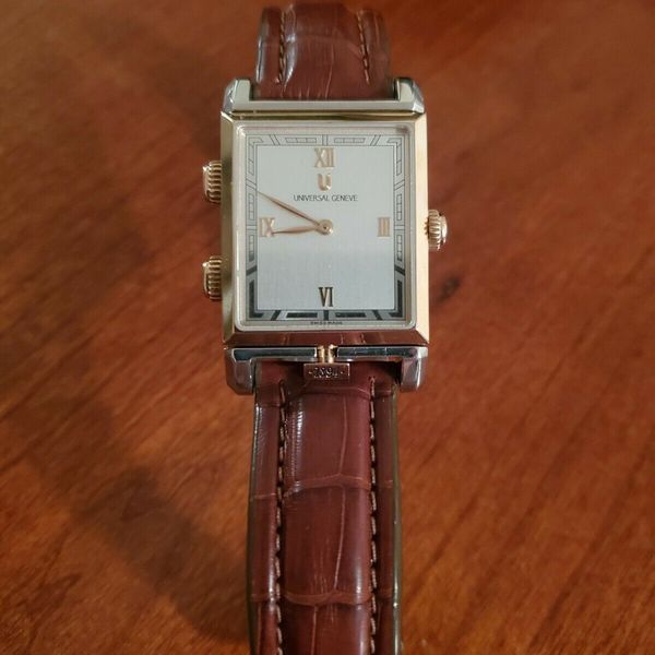 Universal Geneve Golden Janus 18k Rose Gold and Platinum Dress Watch ...