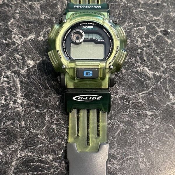 Vintage Casio G-Shock G-Lide DW-9000 1627 Digital Watch Green Grey Retro 90s | WatchCharts ...