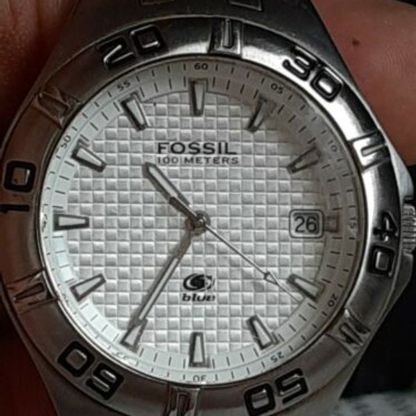 Fossil Blue 100 Meters Date Watch AM-3684 340303 B1 Mens | WatchCharts ...