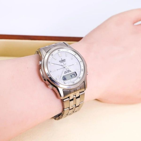 Working CASIO LINEAGE Watch Radio Solar Titanium Ana Digi 1225 ...