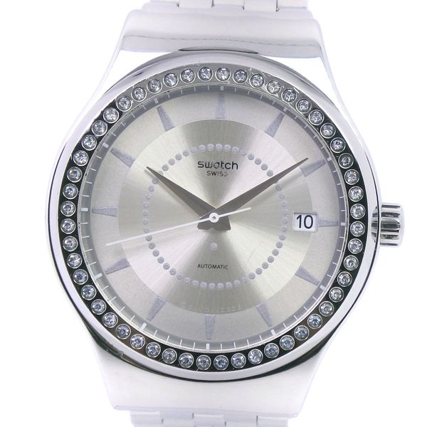[Swatch] Swatch stainless steel x rhinestone self-winding analog ...