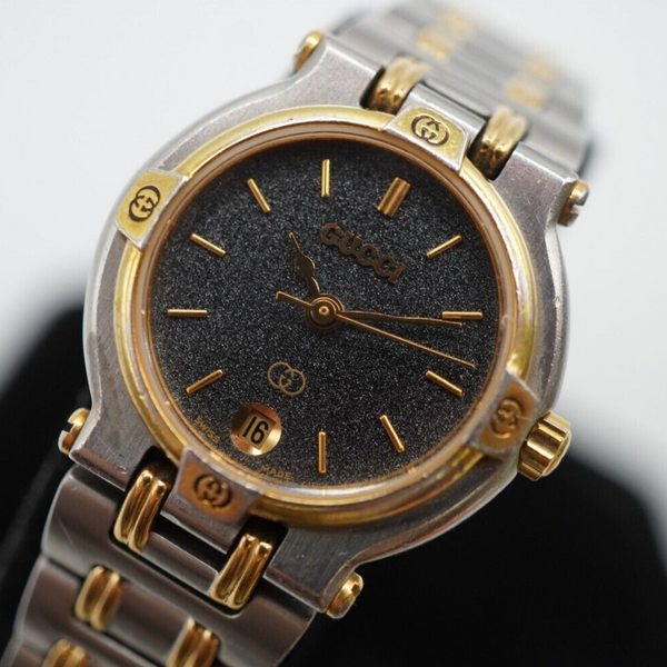 Vintage Gucci 24mm 9000L Stainless Steel Quartz Wristwatch-New Battery ...