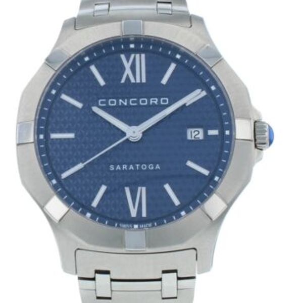 Concord Saratoga Quartz Stainless Steel Blue Dial 40mm Men's Watch ...