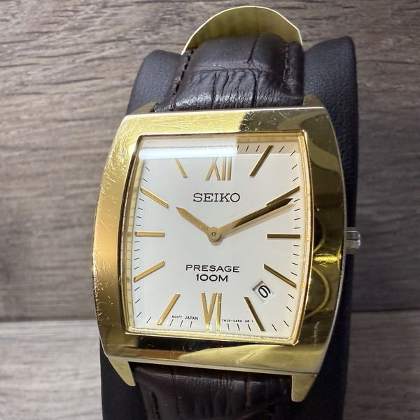 Seiko presage 100m watch with date sapphire glass 7N39-0AM0 quartz ...