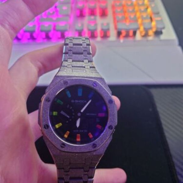 Casio G-SHOCK GA2100 Custom Casioak Frosted Silver Metal Royal Oak AP ...