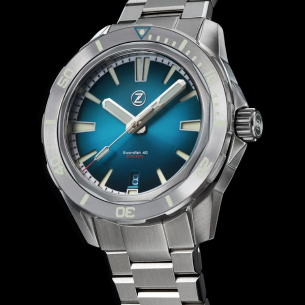 Zelos Swordfish 40mm Automatic Watch, Stunning Teal Dial Limited and ...