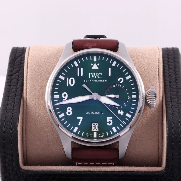FSOT: IWC Big Pilot's Watch Green Dial 7 Days Box/Papers/Card IW501015 ...