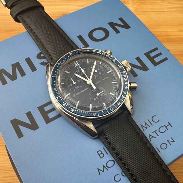 Custom Swatch Omega Mission to the Moon Stainless Steel Case Moonswatch ...