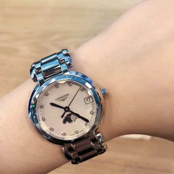 Longines Heart Moon Women's Watch, White Mother of Pearl Watch, 30.5 ...