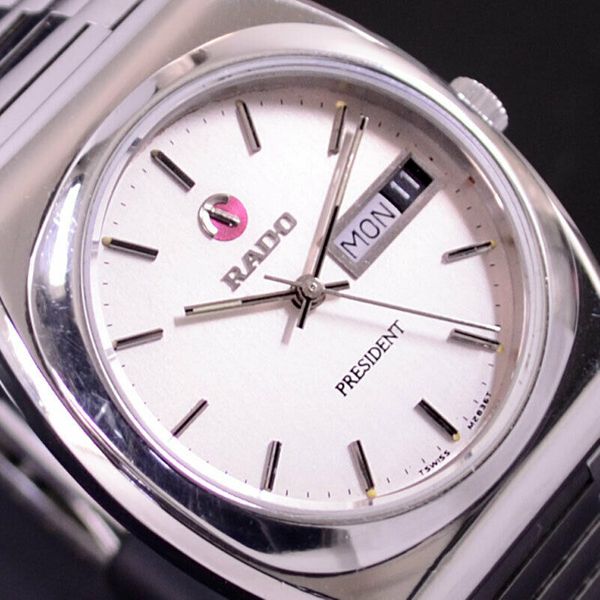 VINTAGE RADO PRESIDENT AUTOMATIC SILVER DIAL DAY&DATE MEN'S WATCH RARE ...