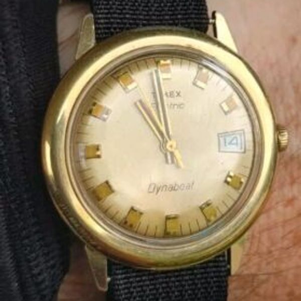 1977 Timex Electric Dynabeat Men's Watch - Date - Gold Tone - New ...