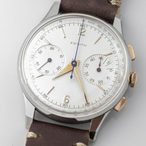 ZENITH 156 COMPAX / COMPUR - VINTAGE CHRONOGRAPH - JUMBO 37 MM - STEEL ...