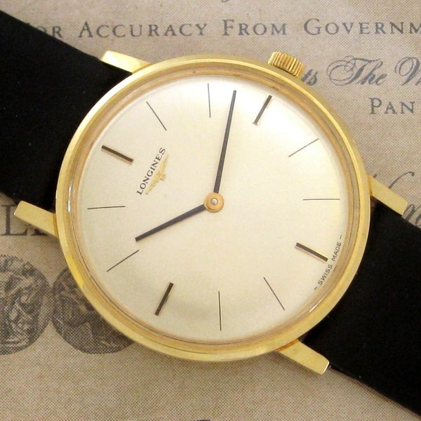 Mens Original THIN 1970 Longines 18K SOLID GOLD 17j Swiss Made Vintage ...