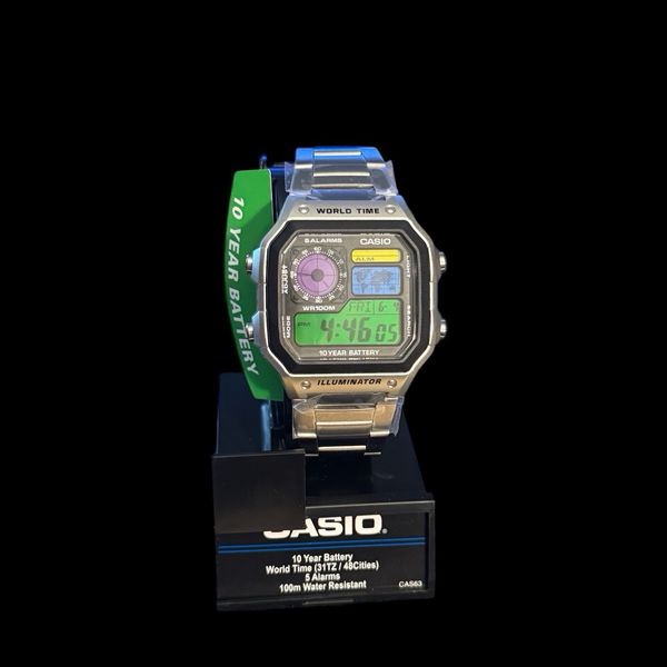 Custom Casio AE-1200WHD-1A Mod Digital Dial Wristwatch - Multi-color ...
