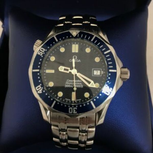 Omega Seamaster Pro 300M Full Size 41mm Blue Dial Bond Quartz Mens ...