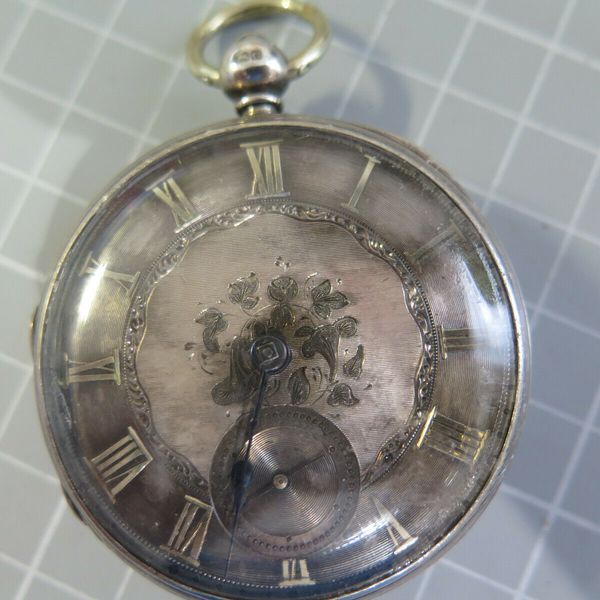 Large 50mm solid silver (110grm) pocket watch - fusee - running ...