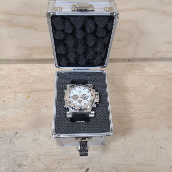 Swole O’Clock 100M WR Original V4 Silver Watch with Container ...