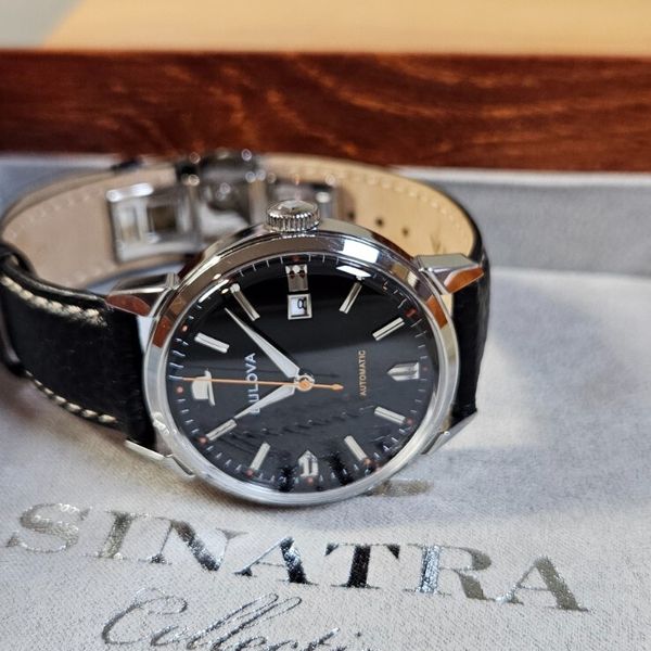 Bulova Summer Wind Frank Sinatra Men's Black Watch - 96B381 ...