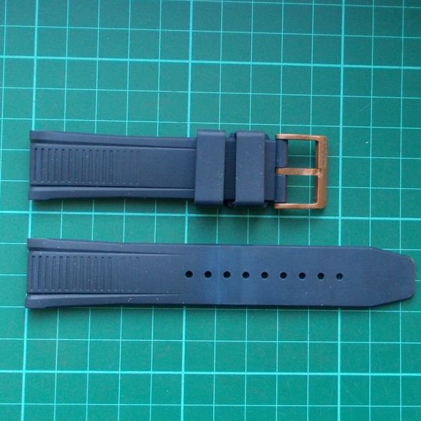 Christopher Ward Blue Rubber Strap & Bronze Tang Buckle Clasp 22mm ...