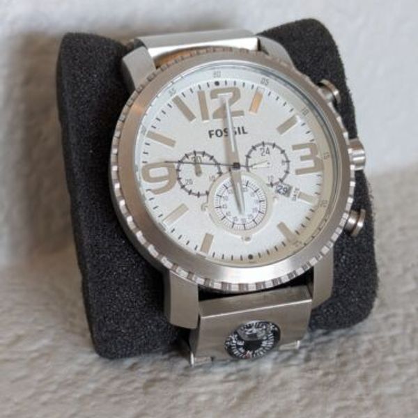 Fossil Stainless Steel Chronograph Watch With Compass JR1227 ...