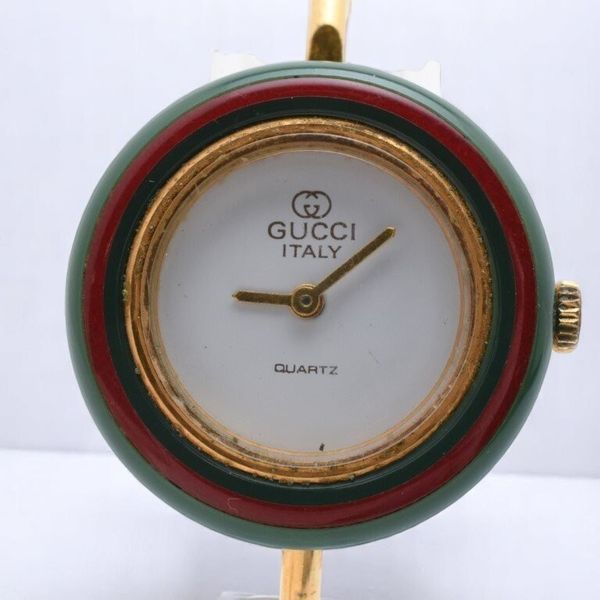 JUNK GUCCI Change Bezel Watch Quartz Gold White Women's Authentic ...