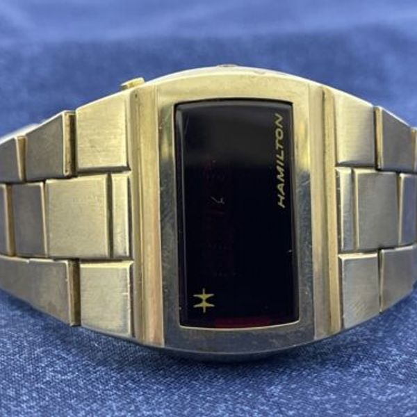 Mens Vintage 1970 Hamilton QED LED 10k Gf Bezel 906575 Watch Maker ...