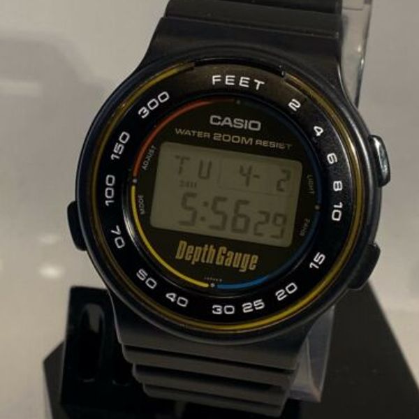 Vintage Retro Casio DW-220DG 558 Depth Gauge (feet) LCD Digital Watch ...