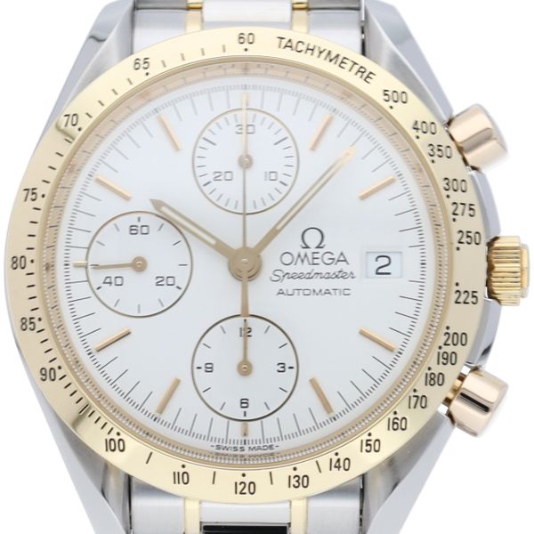 Omega Speedmaster Date combination model 3311.20 K18YG/SS men's white dial finished mint ...
