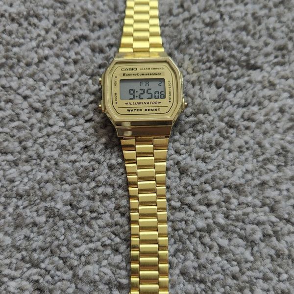 Casio A168 Gold Vintage Digital Stainless Steel Watch | WatchCharts ...