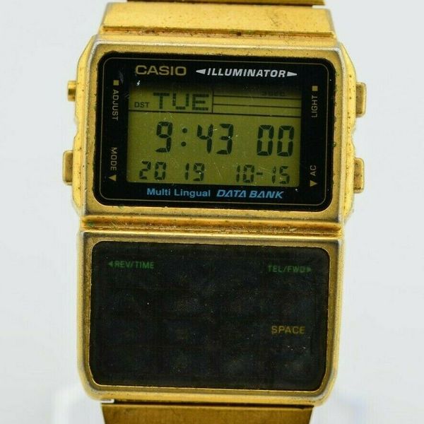 I101 Vintage Casio Data Bank Gold Digital Quartz Watch DBC-611C MOD ...