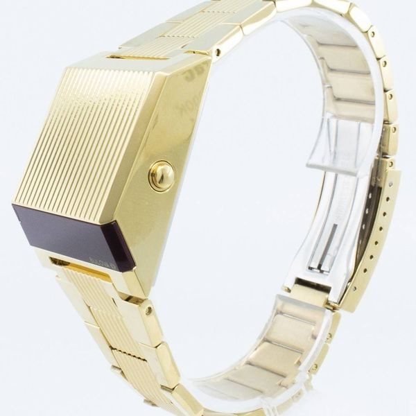 Bulova Computron Digital Day/Date Golden Stainless Steel 97C110 30M ...