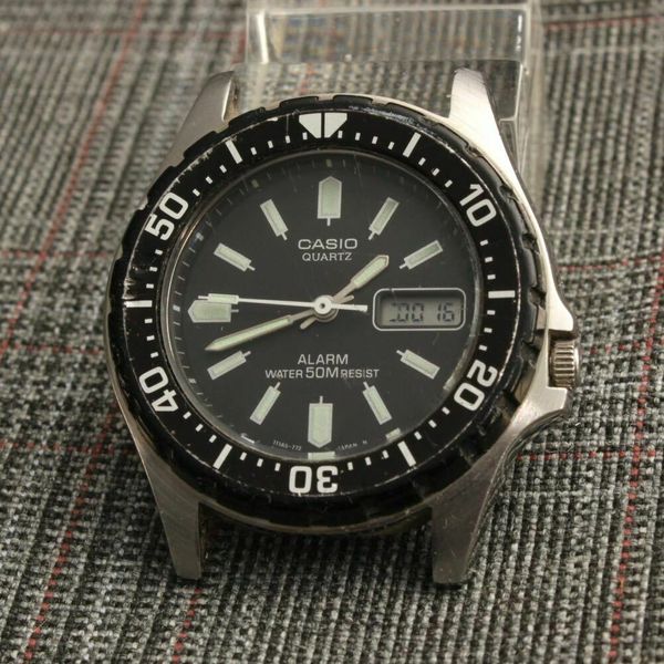 Vtg Men's Casio Quartz Divers Style Watch 343 MMA-11W Japan NR ...
