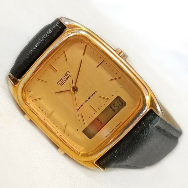 Seiko Alarm Chronograph Digital Analog Watch H601-5430 Japan Mens ...