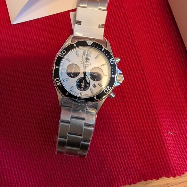 Orient Mako Solar Chronograph Panda RA-TX0203S10B 200M Men's Watch ...