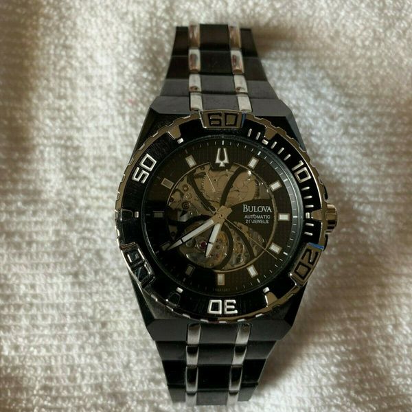 Bulova Automatic 21 Jewels C977614 - Black with silver | WatchCharts ...