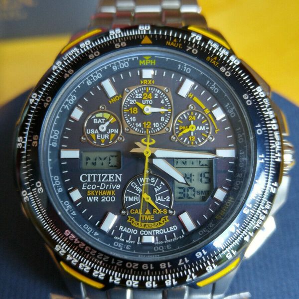 Citizen Men's JY0050-55L Blue Angels Skyhawk Titanium Eco-Drive Watch ...