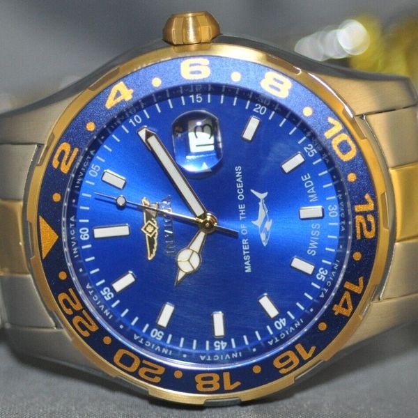 Invicta Pro Diver Master Of The Oceans Swiss Made Blue Dial Steel Watch ...