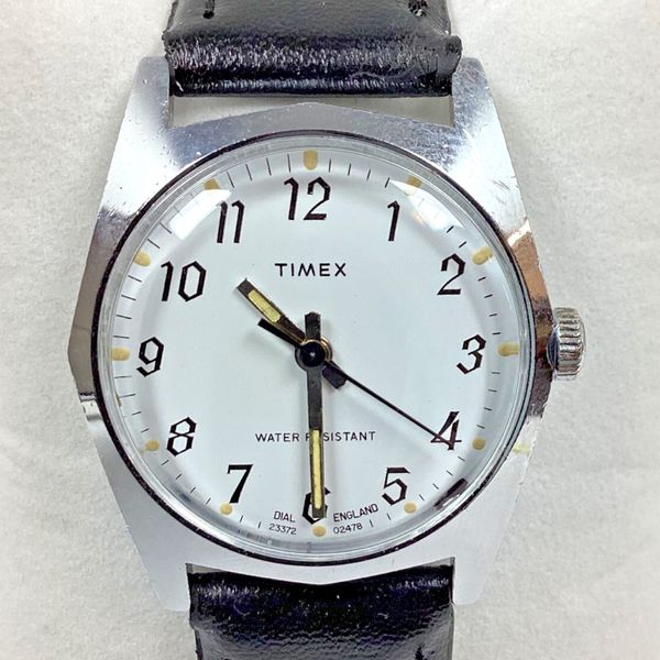 1978 Menâ s Timex Sprite Mechanical White Dial Watch 2337202478 England ...