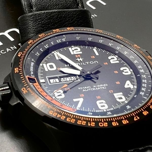 [WTS] HAMILTON Aviation Khaki X-Wind Day Date Automatic Black - Leather ...