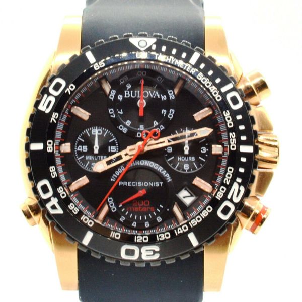 Bulova Men's 98B211 Precisionist 48mm Gold Tone Stainless Steel Wrist ...