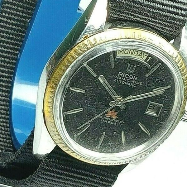 Ricoh Dynamic Wide Mechanical Automatic Day Date Movement Men Wrist ...