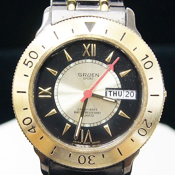 GRUEN Sport Day/Date Two Tone Stainless Steel 37mm Quartz Watch ...