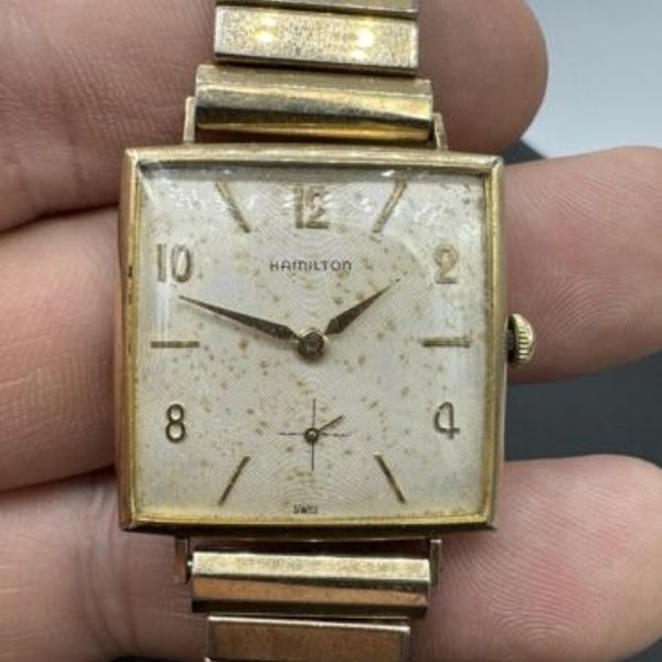 RARE 1940's HAMILTON 673 ORIGINAL DIAL 10K GOLD FILLED / STEEL MANUAL ...