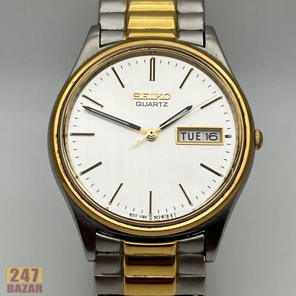 Vintage Seiko Two Tone Stainless Steel Day Date Quartz Men's Watch 7N43-8A39 | WatchCharts ...
