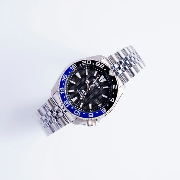 Vintage Seiko Mod Black Batman Scuba Divers Automatic Mens Watch 7002 ...