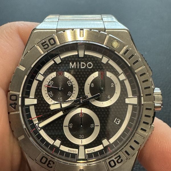 MIDO Ocean Star Chronograph Watch Swiss Quartz Diver 200M Steel (Needs ...