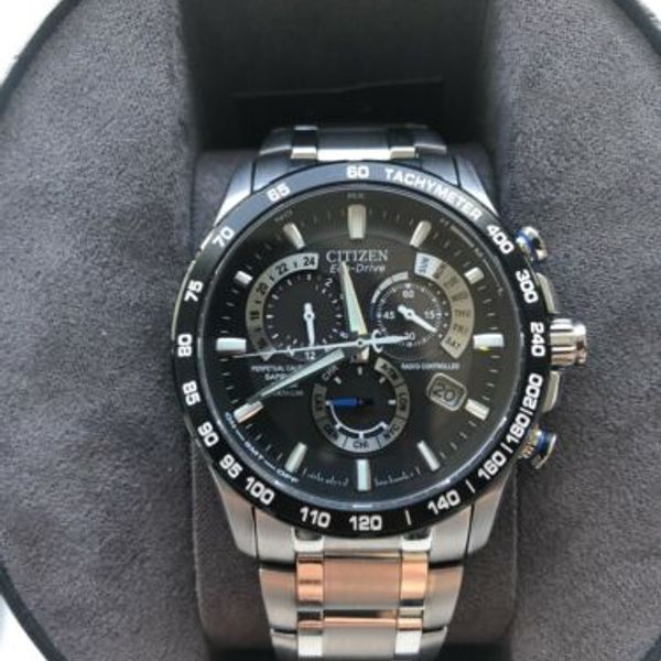 Men's Citizen AT4010-50E Eco-Drive Titanium Perpetual Chrono A-T Watch ...