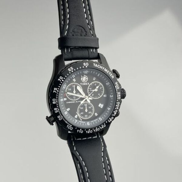 Timex Expedition Indiglo WR100m Black Dial Chrono Tachymeter - Needs ...