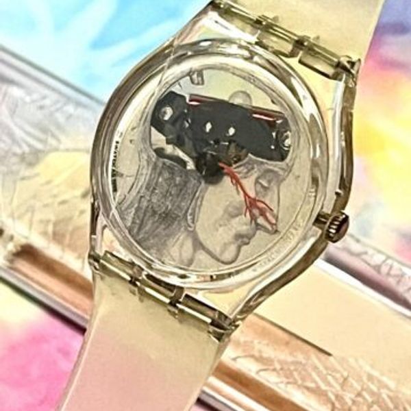 ð § RARE NEW Vintage 1997 GK247 TICKING BRAIN Artist Special Swatch ...